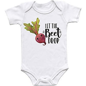 Let the Beet Drop Funny Vegan Baby Bodysuit or TShirt, Vegetable Baby Clothes, Vegan Baby Gift, Pun Baby Clothes, Unisex Baby Shower Gifts (2T Short Sleeve T-Shirt)