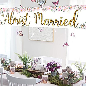 Almost Married Large Banner Sign,Wedding Rehearsal Dinner Decorations Supplies,Engagement Sign Celebrations Party Decor Supplies 9.8 x 1.6 Ft