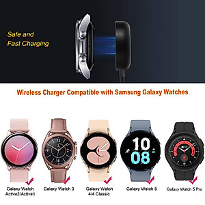 YiJYi Compatible with Samsung Galaxy Watch 6/6 Classic/ 5/5 Pro/4/4 Classic/3/Active 2/Active,1-Pack Replacement USB Wireless Charging Cable Dock Stand for Galaxy Watch Accessories