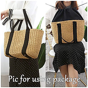 XFASY Straw Tote Bag Handbag Large Capacity Woven Top Handle Bag Summer Stylish Straw Basket Bag for Women