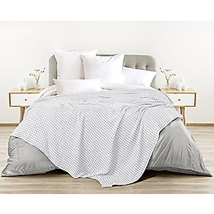Utopia Bedding Cotton Waffle Blanket 300 GSM (White - 90x90 Inches) Soft Lightweight Breathable Bed Blanket Queen Size Layering Any Bed for All Season