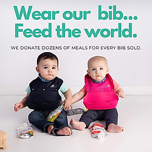 The Little Monkey Company Silicone Bibs for Babies and Toddlers - Wipes Clean in Seconds Waterproof Bib Protects from Every Mess - Made with Premium Materials