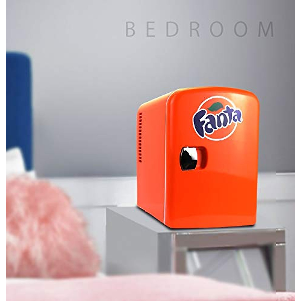 Coca-Cola Fanta FA04 4 Liter/4.2 Quarts 6 Can Portable Mini Cooler/Fridge for Food, Beverages, Orange