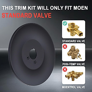 Escutcheon Plate Compatible with Moen 16090, Chateau Collection Escutcheon Replacement for One-Handle Tub and Shower Faucets, Matte Black