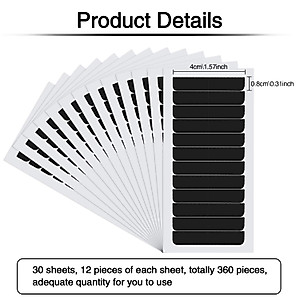 Blulu 360 Pcs Hair Extension Tape Tabs Bulk Double Sided Strong Adhesive Hair Tape in Extension Replacement Wig Strip Waterproof Beauty Tool for Hair Lace Wigs Toupee Hairpiece Supply(Black)