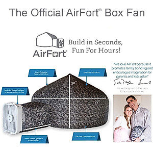 AIR FORT 20" Inch Glow In The Dark Box Fan - 3 Settings, Carry Handle, 90 inch cord