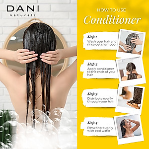 DANI Natural Nourishing Conditioner Naturals - Organic Ingredients Hydrate & Strengthen Hair - Sulfate, Phthalate & Paraben Free - Vegan & Cruelty Free - 12 Ounces (Sandalwood Vanilla)