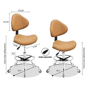 Nazalus Rolling Swivel Drafting Chair Adjustable Heavy Duty (400lbs) Lumbar Support Task Chair for Home Desk Studio Design Lab(Triangular Back)