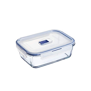 Luminarc Pure Box Active Glass Food Storage Container with Sliding Vent Lid (Rect 3.4 Cups / 800ML)
