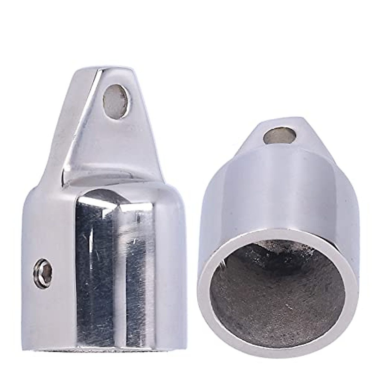Universal Top Cap External Eye End Accessories 316 Stainless Steel Bimini for 1in OD Round Tube (Pack of 2) for Top Caps Tube Canopy Hardware Eye End Cap Top Cap Fitting Boat Slide Cap Top Eye End Sta