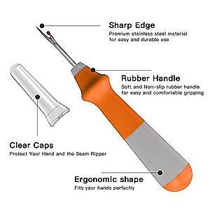 Lhedon Seam Ripper 3 PCS, Seam Rippers for Sewing, Ergonomic Grip, Colorful Large Thread Stitch Remover Tool Handy Stitch Rippers for Sewing Crafting Removing Hems and Seams
