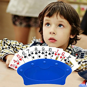 SEETOOOGAMES Card Holders for Playing Cards - Canasta Playing Card Games Holder for Kids Seniors - 4 Pack Mixed