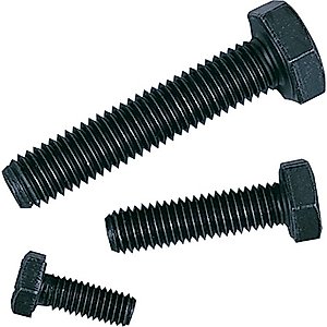 M10-1.25 x 40mm Hex Head Cap Screws, Steel Metric Class 8.8, Plain Finish (Quantity: 100 pcs) - Fine Thread Metric, Fully Threaded, Length: 40mm Metric, Thread Size: M10 Metric