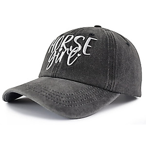 Horse Gifts for Girls Women, Funny Animal Lover Horse Hat, Adjustable Cotton Embroidered Horse Party Decorations Baseball Cap, Retirement Birthday Gifts for Mom Wife Grandma Friend Farmer Ranch Owner