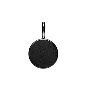 Barebones 12-Inch Flat Cast Iron Skillet - Enameled Cast Iron Fry Pan, outdoor cooking pan
