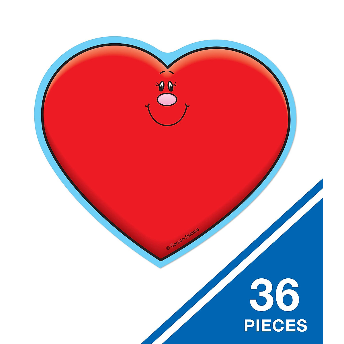 Carson Dellosa Education Hearts Mini Colorful Cut-Outs, 3-inch x 3-inch, 36pcs, Multicolor (120021)