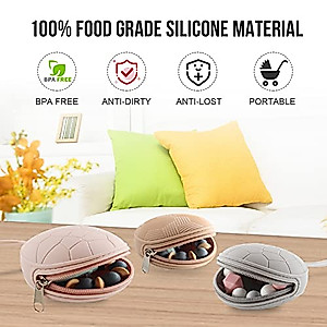 Smlpuame 4 Pack Pacifier Holder Case Set,2 Silicone Portable Pacifier Cover Pouch Bag for Diaper Bags Baby Carriage with 2 Transparent Pacifier Storage Container Box,Easy to Clean,Boho(Green+Pink)