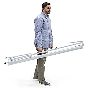 Displays2go 63 x 36 Inch Projector Screen with Height Adjustable Tripod Stand – Black (PRSTRI72)