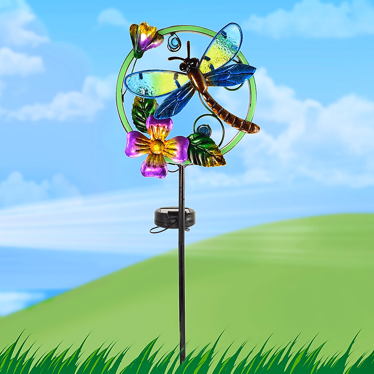 Elfengarden Garden Solar Lights Pathway Decorative -Garden Stake Metal Lights Yard Art Waterproof LED Garden Lights for Patio Yard Walkway Pathway Lawn Decorations (Butterfly)