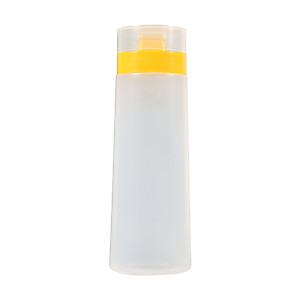Haofy 4-Hole Sauce Bottle, Squeeze Type Condiment Dispenser, 300ml Large Capacity Safe Resin Salad Dispenser for Ketchup Jam Mayonnaise Vinegar Olive Oil (yellow)