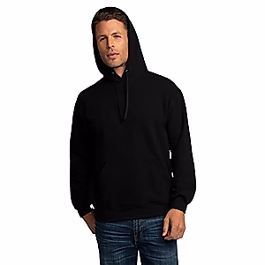 Fruit of the Loom Men's Eversoft Fleece Sweatshirts & Hoodies, Pullover-Black, X-Large