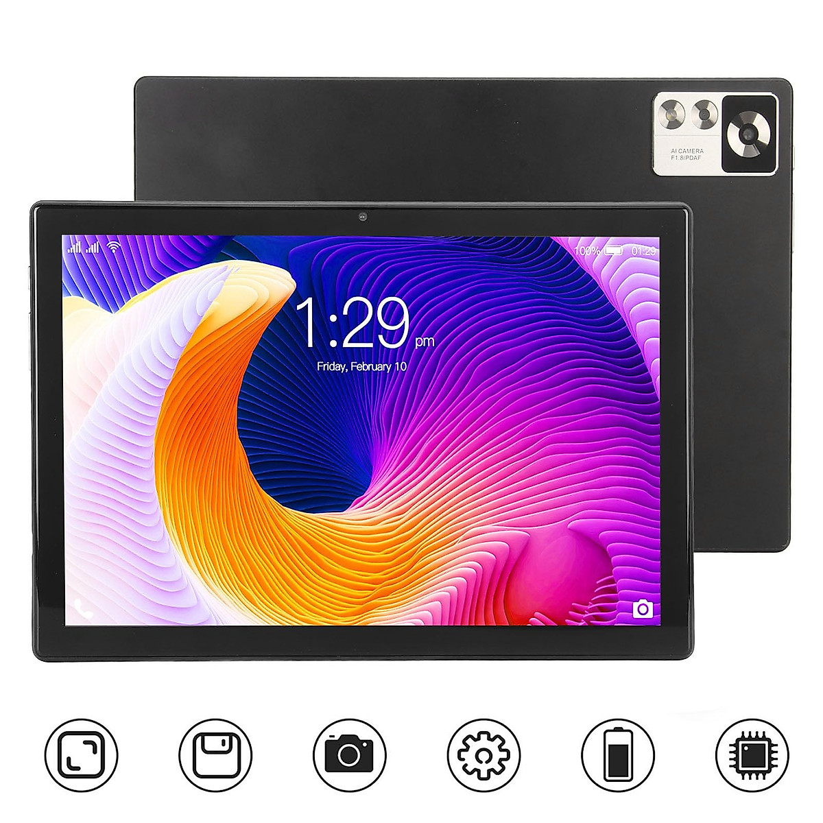 Tablet PC, Gaming Tablet Aluminium Alloy Octa Core CPU 5G WiFi 4G LTE 8GB RAM 256GB ROM for Working (US Plug)