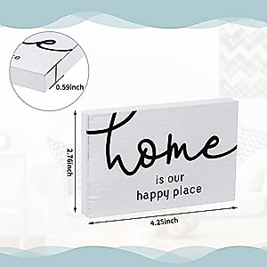 3 Pieces Family Home Blessed Rustic Wood Sign Mini Wood Decorative Signs Farmhouse Woodworks Decors Table Decorations Signs for Bedroom Kitchen Living Room Table Decorations