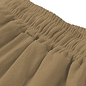 LilyCoco Flowy Pants for Women Palazzo Wide Leg Ruffle Trousers High Waisted Tiered Bell Bottom Camel Small