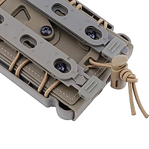 Dekoo Mag Pouch, 3PCS Tactical Magazine Pouches Molle Fastmag Softshell Mag Carrier 5.56/7.62mm Fastmag for Airsoft M4 AR AK (Tan)