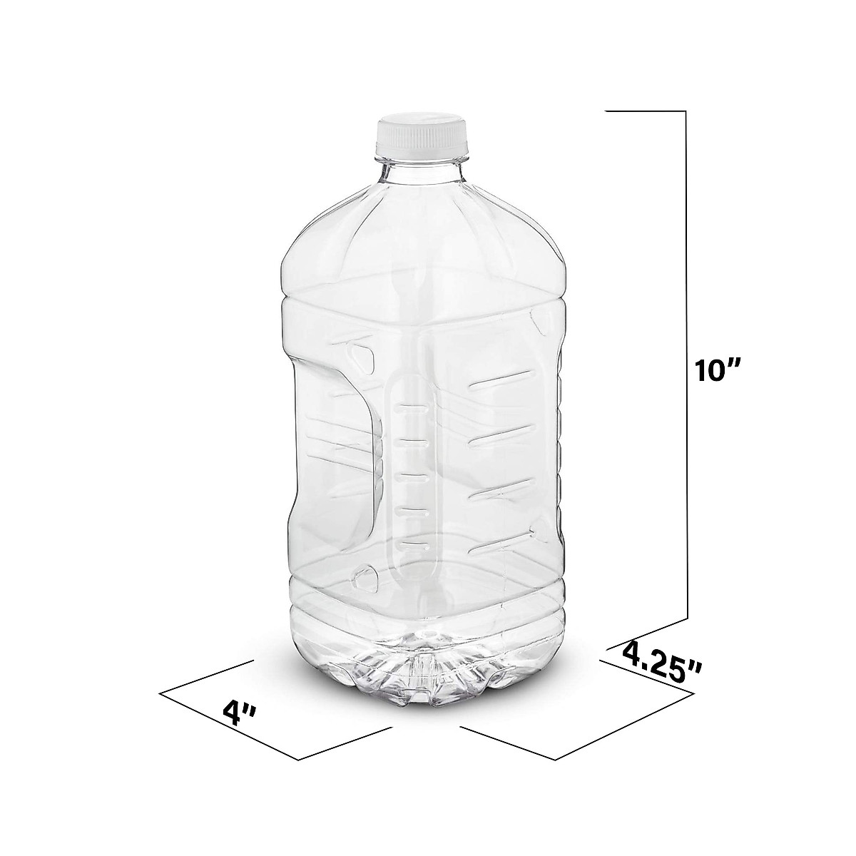MT Products Clear PET Plastic Juice Bottles 64 oz. - Empty Container with Tamper Evident Caps (Set of 4) - Made in the USA