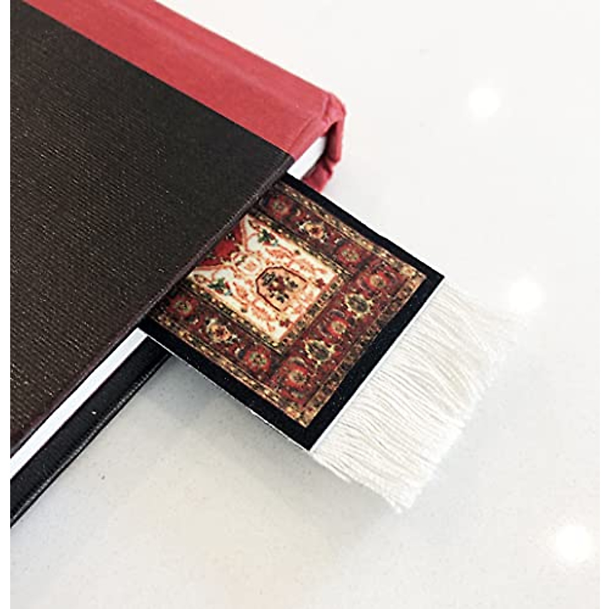 Set of 5 Rug Bookmarks, Colorful Carpet Book Marks for Reading, Miniature Oriental Style Design, Novelty Office Accessories