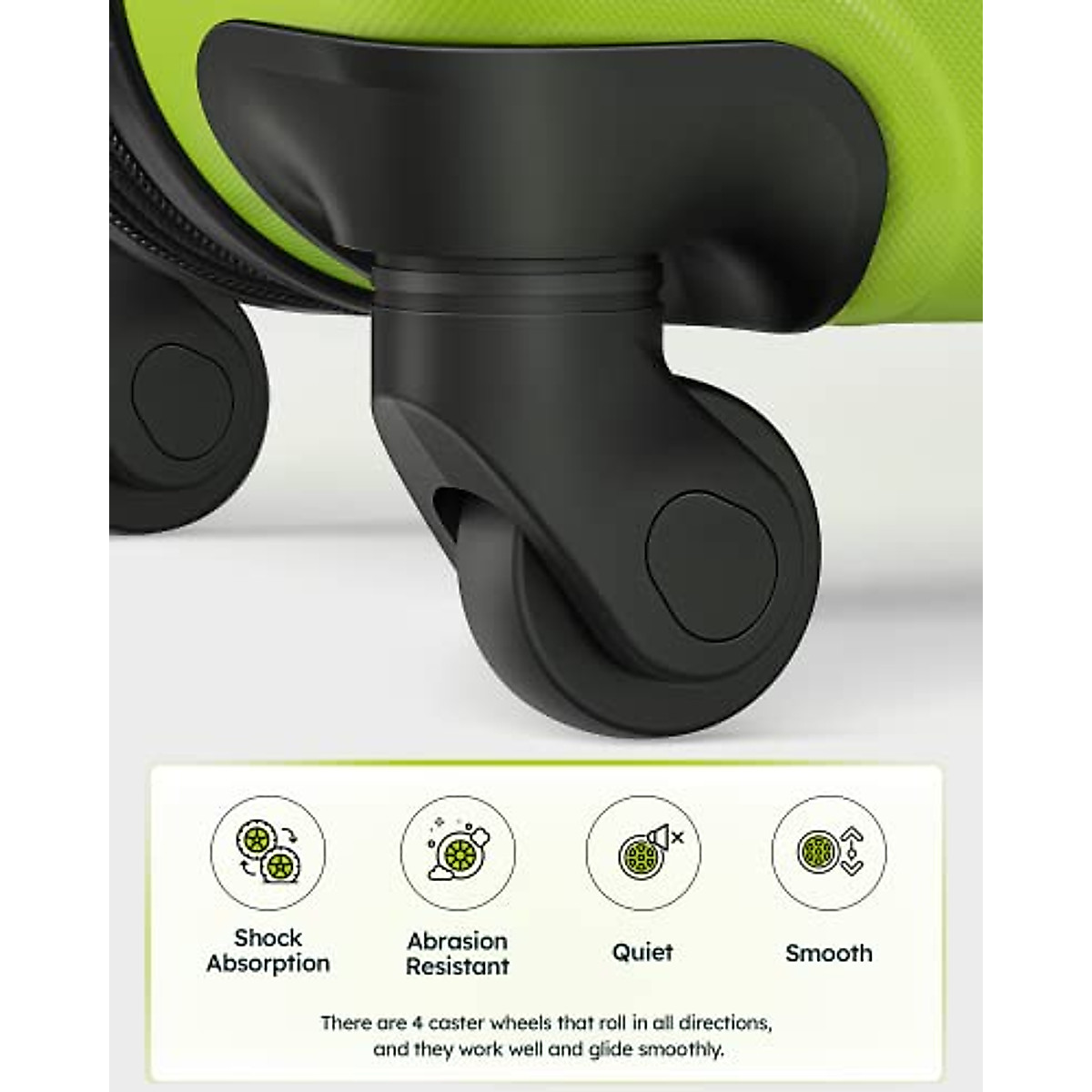 3 Piece Luggage Set Expandable (Only 24" & 28"), Hard Suitcase Set with Spinner Wheels and TSA Lock, Travel Luggage Set (Green Lime)