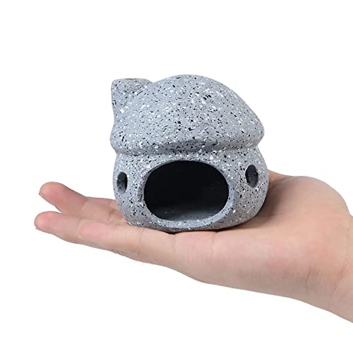 Mairuker Mushroom House Aquarium Decorations Ceramic Shelters Shrimp Habitat,Breeding Tube,Hiding Cave for Betta Goldfishes Cichlid to Rest,Breed,Hiding,Fish Tank Decorations - Grey