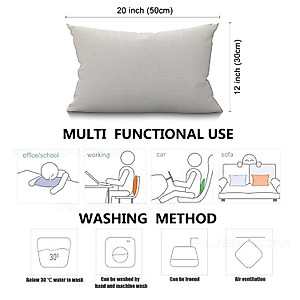 Smooffly Inspirational Blessed Words Waist Lumbar Black Cotton Linen Throw Pillow case Cushion Cover for Sofa Home Decorative Oblong 12"x20" Inches