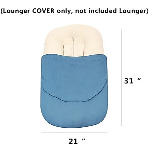 YCHWFF Muslin Baby Lounger Cover 2 Pack, Organic Cotton Removable Slipcover for Newborn,Baby Padded Lounger Infant Floor Seat Cover for Boys Girls