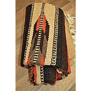 Galaxy Reborn Mexican Blanket Handwoven XLarge Tribal Arrow Falsa in Burnt Umbre Heavyweight Premium Blanket Mexican Yoga Bohemian Throw Indian Rug Serape