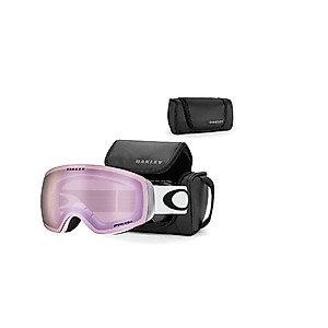 Oakley Flight Deck XM Snow Goggle (Matte White Frame/Prizm HI Pink Iridium Lens) with Large Goggle Soft Case