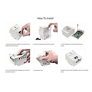 waveshare for Raspberry Pi 4 Case,DIN Rail ABS Case for Raspberry Pi 4 Model B, Large Inner Space,Compatible with Raspbeery Pi Expansion Board PoE HAT (D), RS485 CAN HAT, 2-CH RS485 HAT