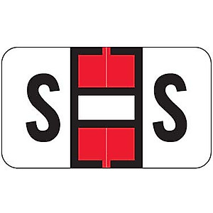Doctor Stuff - File Folder Labels, Alphabet Letter S, Ringbook Sheets, Jeter 5800 - JTAM Series Compatible Alpha Stickers, Red, 15/16" x 1-5/8", 240 Labels