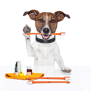 EASYA Double Headed Pet Dog Toothbrush for Small Dogs/Soft Bristles Puppy Long Handle Tooth Brush Dogs Teeth Cleaning/Bulk Toothbrushes Dental & Oral Care… (MIXED10)