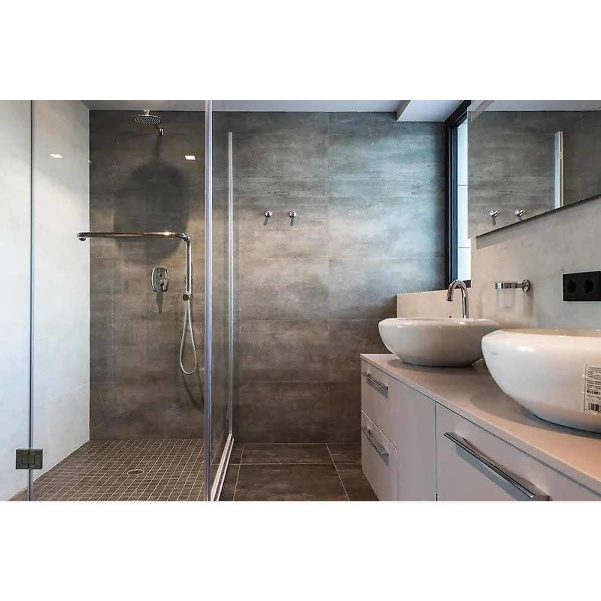 Schluter Systems Kerdi Shower Drain Cover Kit with Vertical ABS 2 Inch Flange, 4 Inch Drain Grate Curve Design with Matte Black Finish, and with Corners and Seals for ABS Plastic Pipe