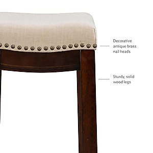 Linon Harper Stool Fabric Top