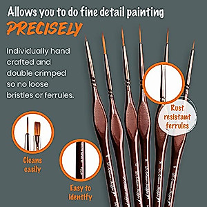 Miniature Paint Brushes Art. Minute Series XII 12pc Fine Detail Paint Brush Set for Model Miniature Painting Kit. Fine Point Small Artist Brushes for Acrylic Painting Oil Watercolor Warhammer 40K