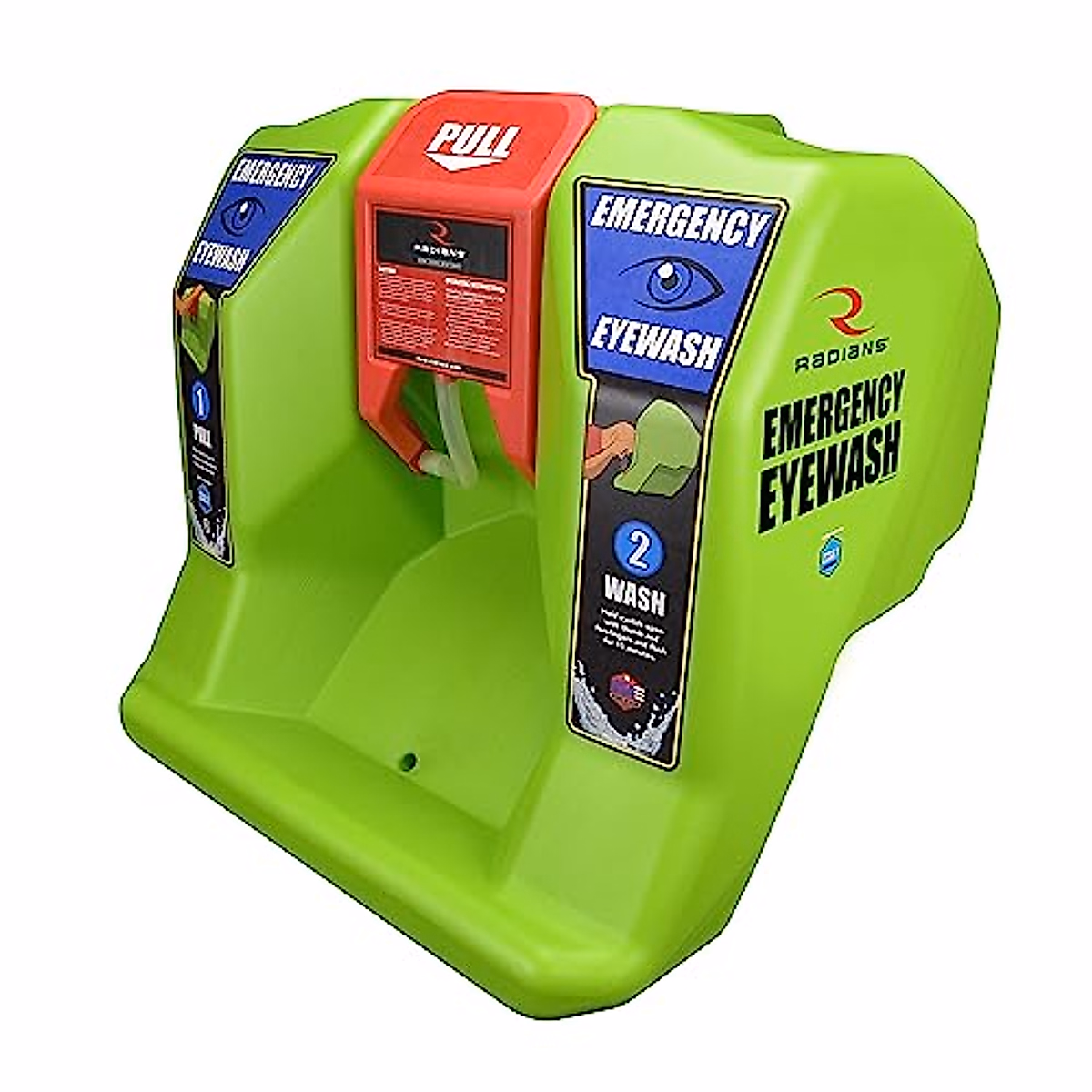 VisionAid Radians Emergency Eyewash Station REW01116, Hi-Viz Green, 16 gallon