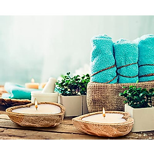 Heart Shaped Wooden Bowl Candle with Soy Wax - 3 Wicks 5 oz Decorative Dough Bowl Candles for Anniversary Engagement Wedding Birthday Valentine Christmas Gift (Vanilla Sandalwood - 6" Burnt Natural)