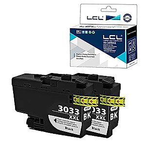 LCL Compatible Ink Cartridge Pigment Replacement for Brother LC3033 XXL LC3033XXL LC3033BK MFC-J995DW MFC-J995DW XL MFC-J815DW XL MFC-J805DW MFC-J805DW XL (2-Pack Black)