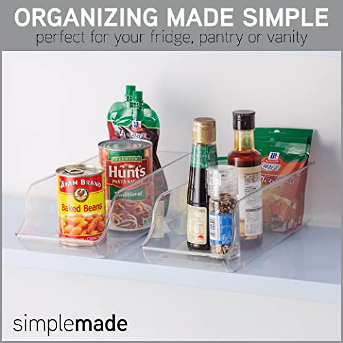 SIMPLEMADE Drink Container for Refrigerator, Can Dispenser Rack, Clear Pop Holder for Refrigerator and Freezer, Multipurpose Pop Can Organizer for Kitchen, Office, Bathroom