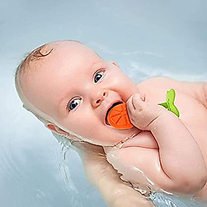 TEKSTAR Baby Teething Toys,Silicone Fruit Shape Teethers, Freezer Safe BPA Free, Soothe Babies Gums Set for Infant and Toddler