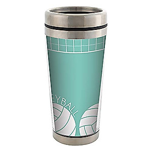 Volleyball Stainless Steel 16 oz Travel Mug with Lid