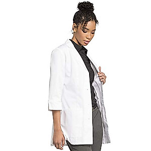 Cherokee Women's Scrubs 30" 3/4 Sleeve Lab Coat, White, Medium